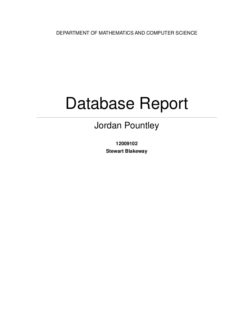 Database report