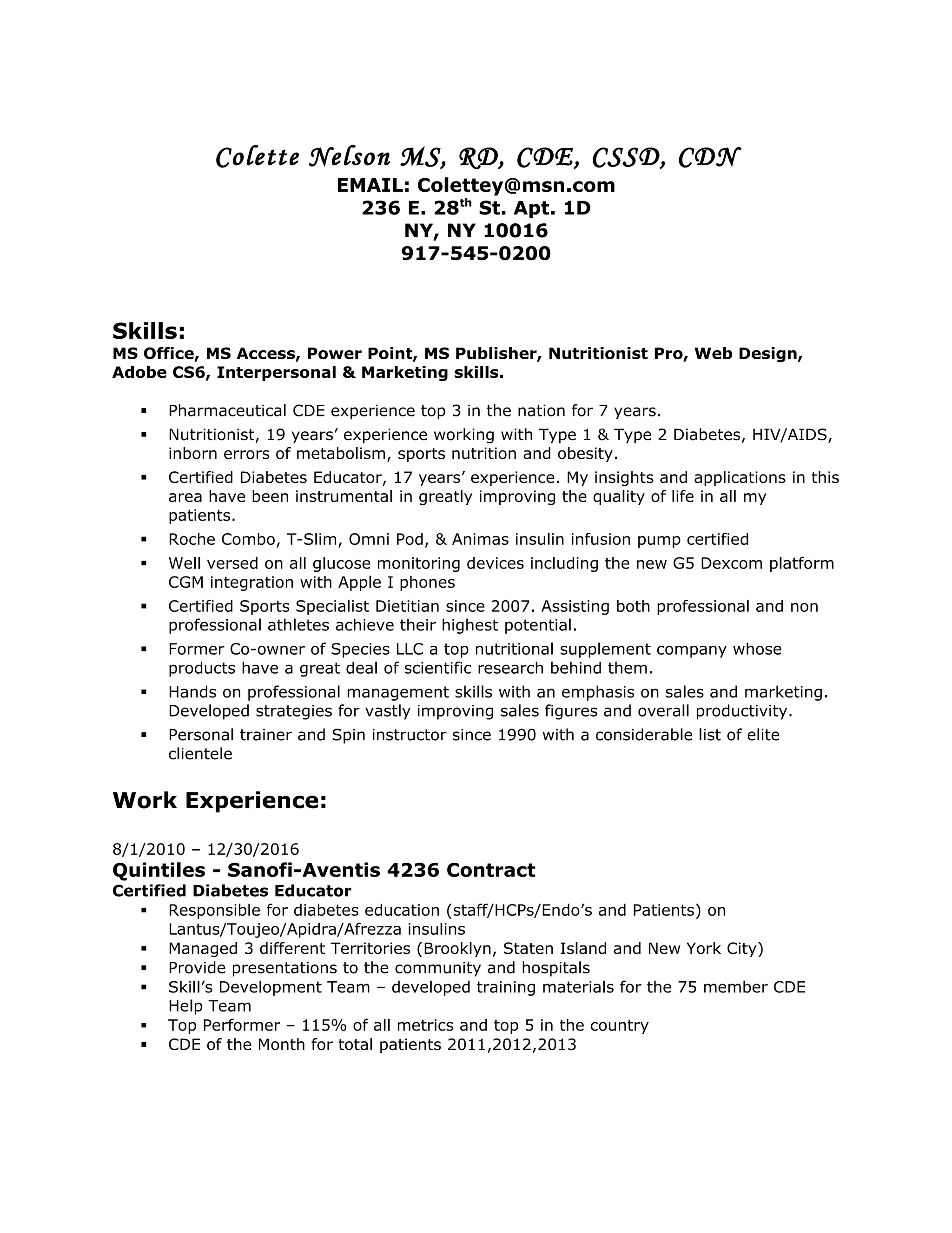 Colette NelsonCV 2016 General - BASIC | PDF
