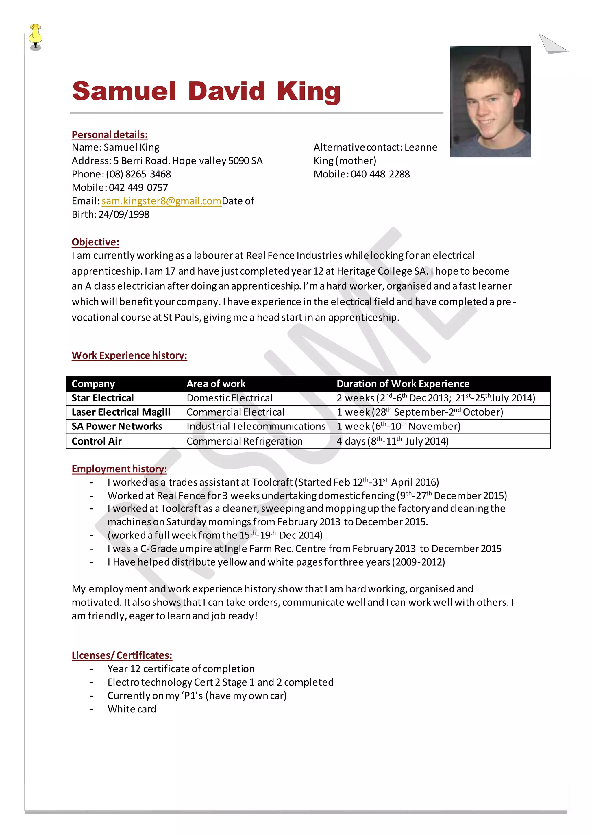 Resume | DOCX | Careers