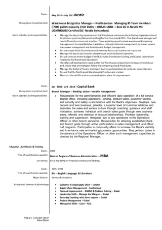 Maher CV | DOCX | Logistics | Business