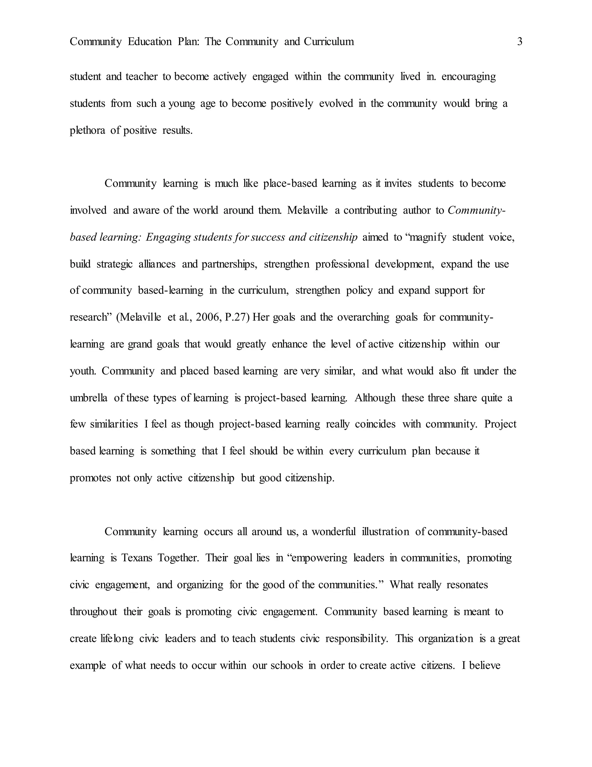 Community education plan | DOCX