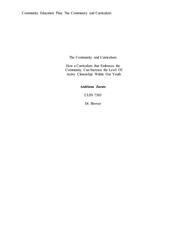 Community education plan | DOCX