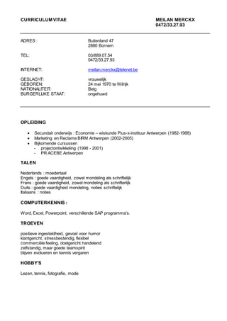 CV Meilan Merckx | DOCX