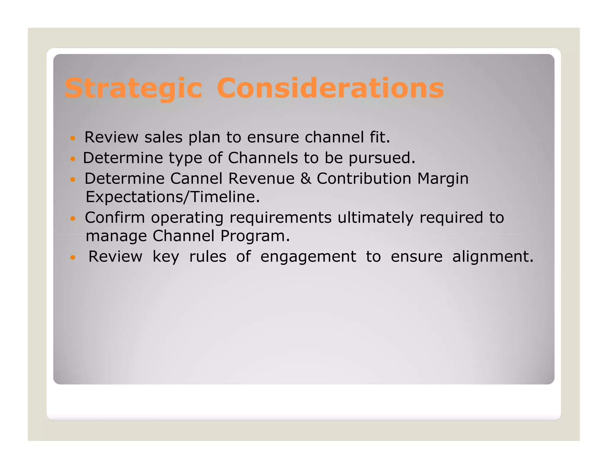 CHANNEL MANAGEMENT CHECKLIST | PDF