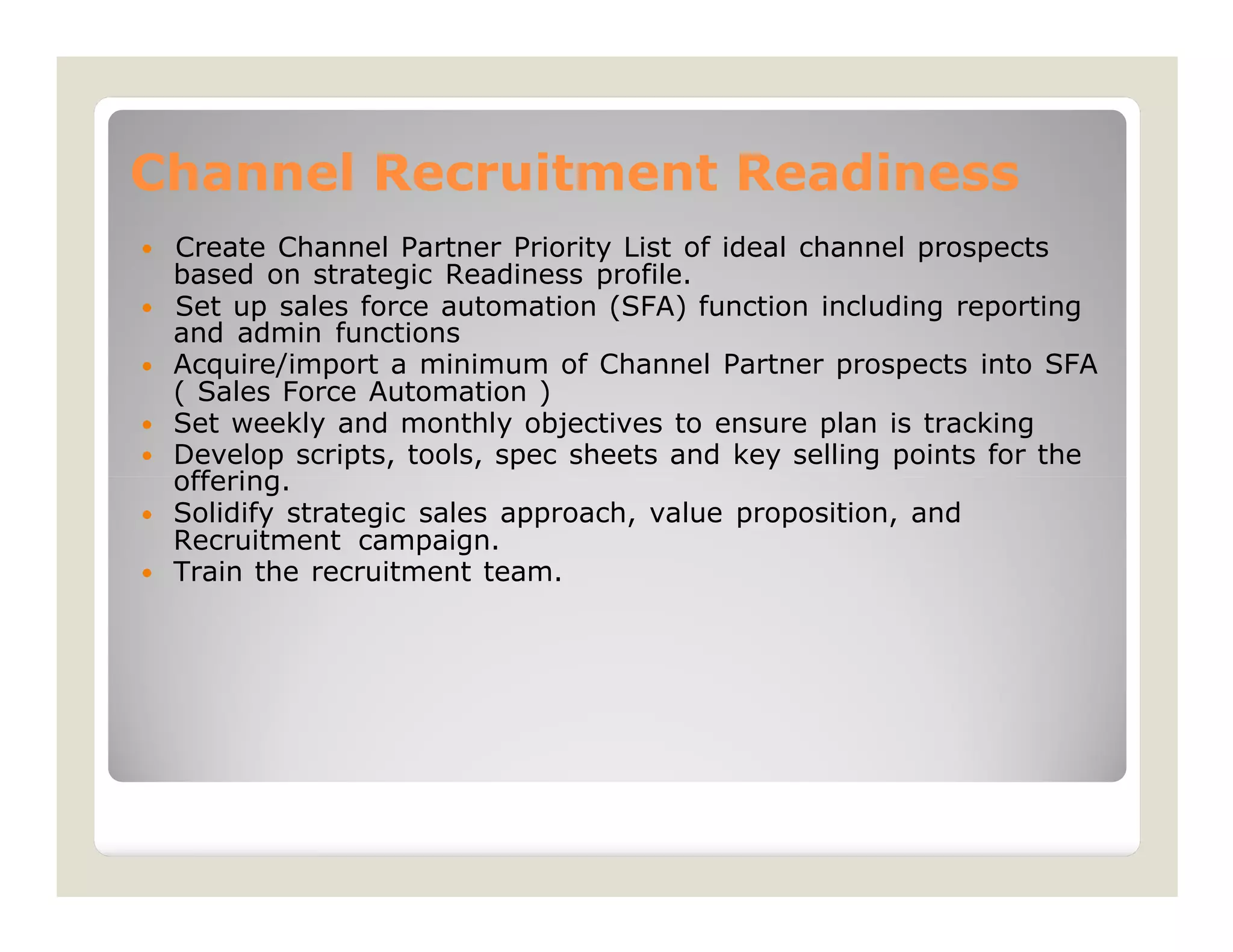 CHANNEL MANAGEMENT CHECKLIST | PDF