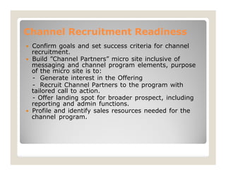 CHANNEL MANAGEMENT CHECKLIST | PDF