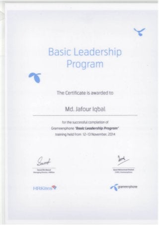 Certificate @ Basic_Leadership_Positive & WOW