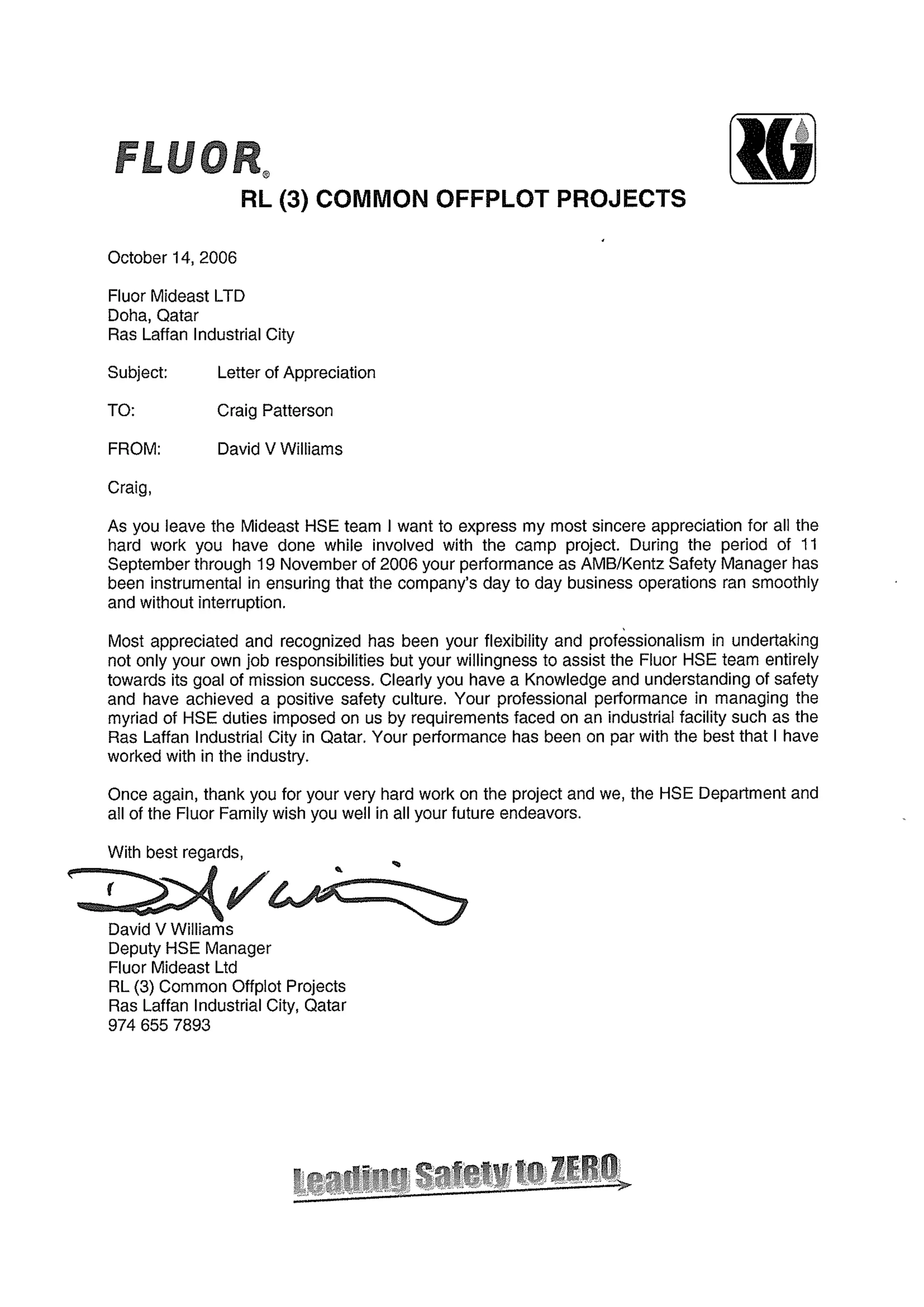 Letter of Appreciation | PDF