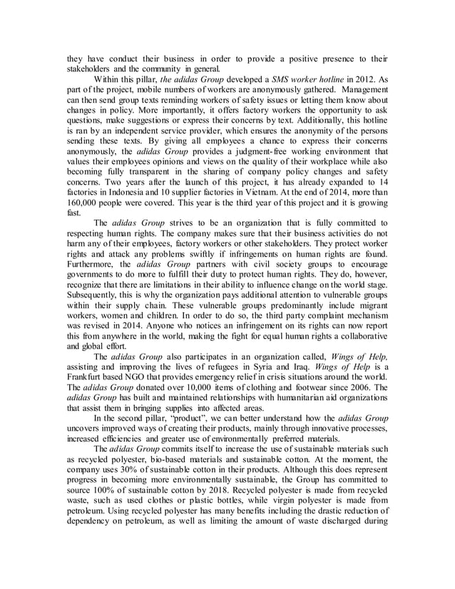 adidas Group- Management, Organizational Structure and CSR Analysis | DOCX