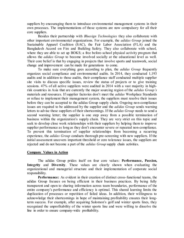 adidas Group- Management, Organizational Structure and CSR Analysis | DOCX