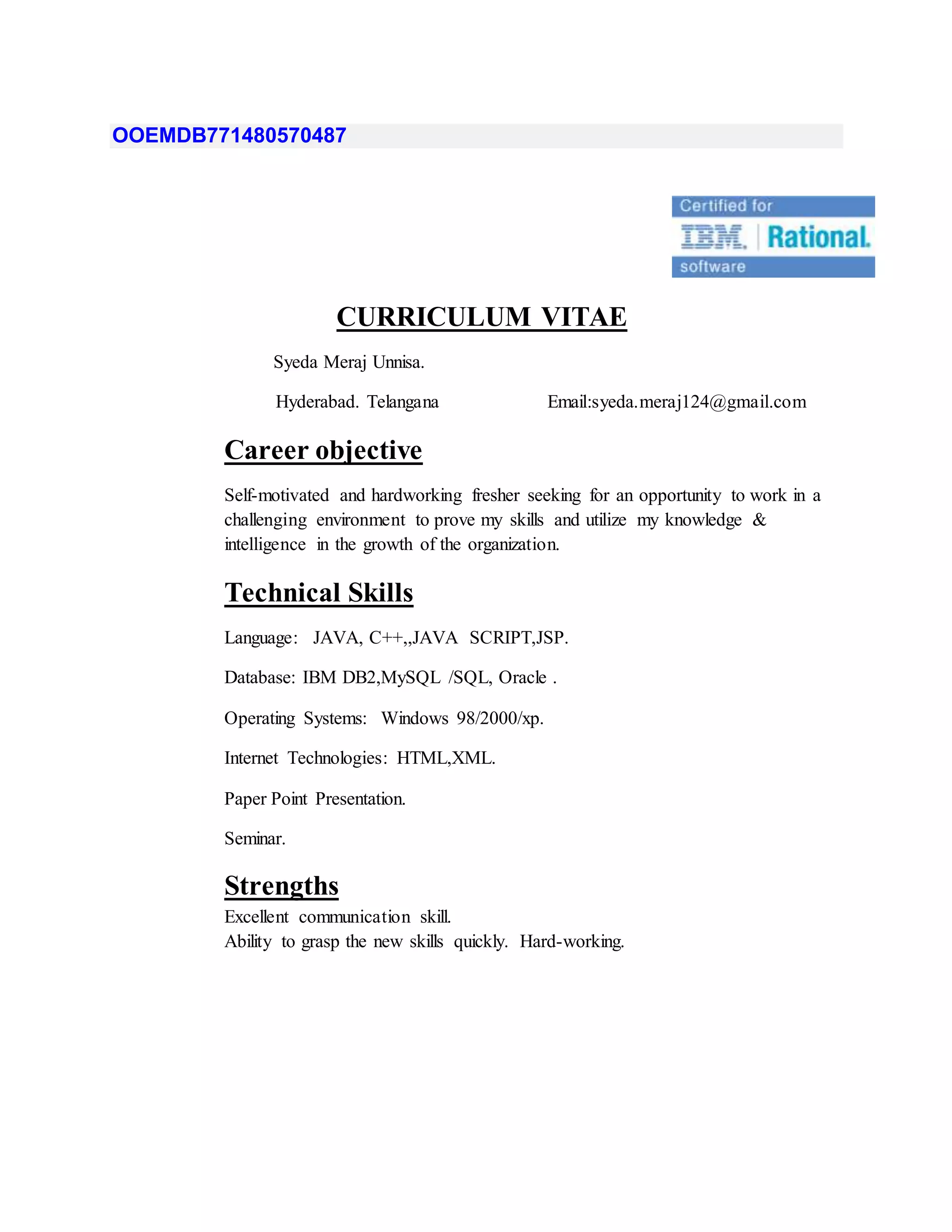 newresume (1) | DOCX | Databases | Computer Software and Applications