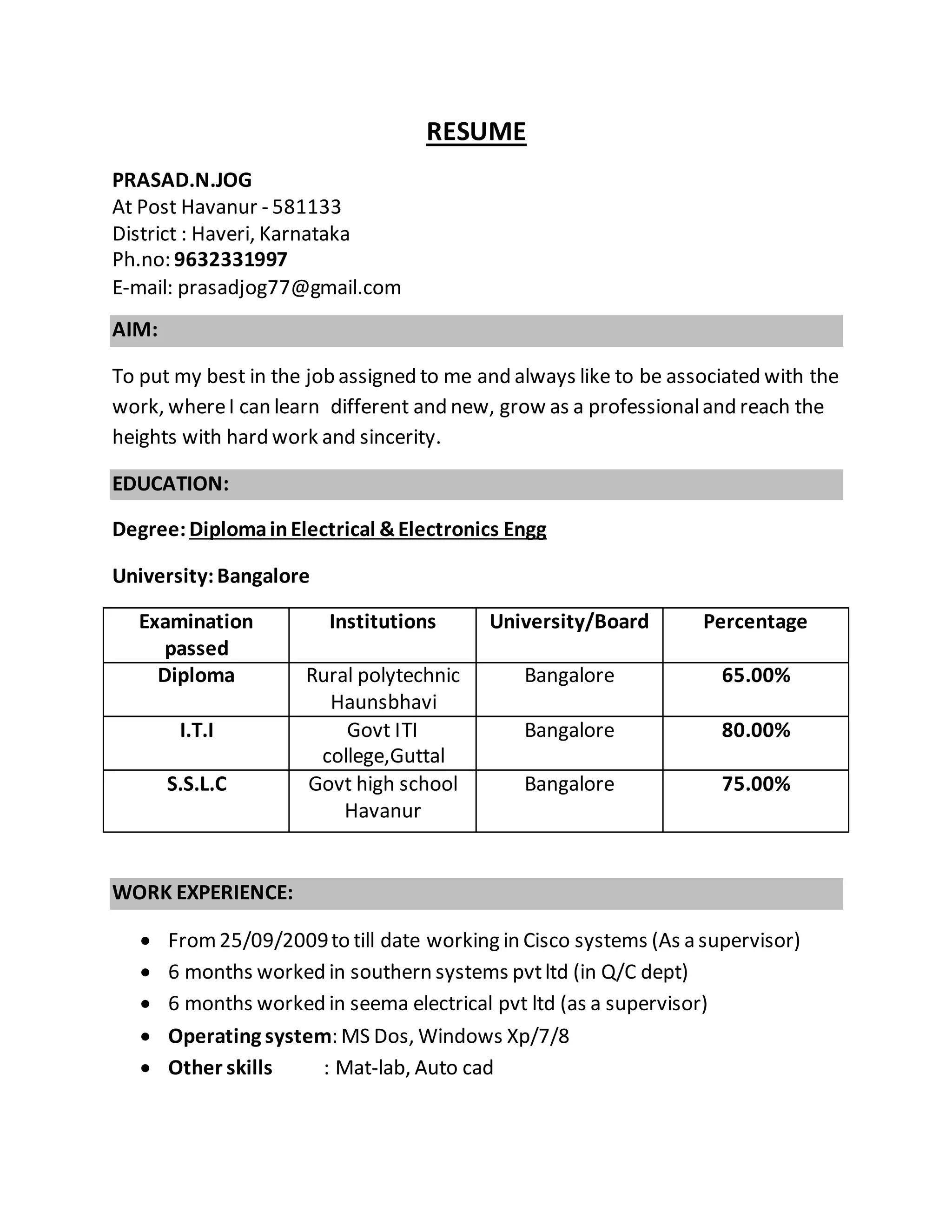 Prasad Resume | DOCX