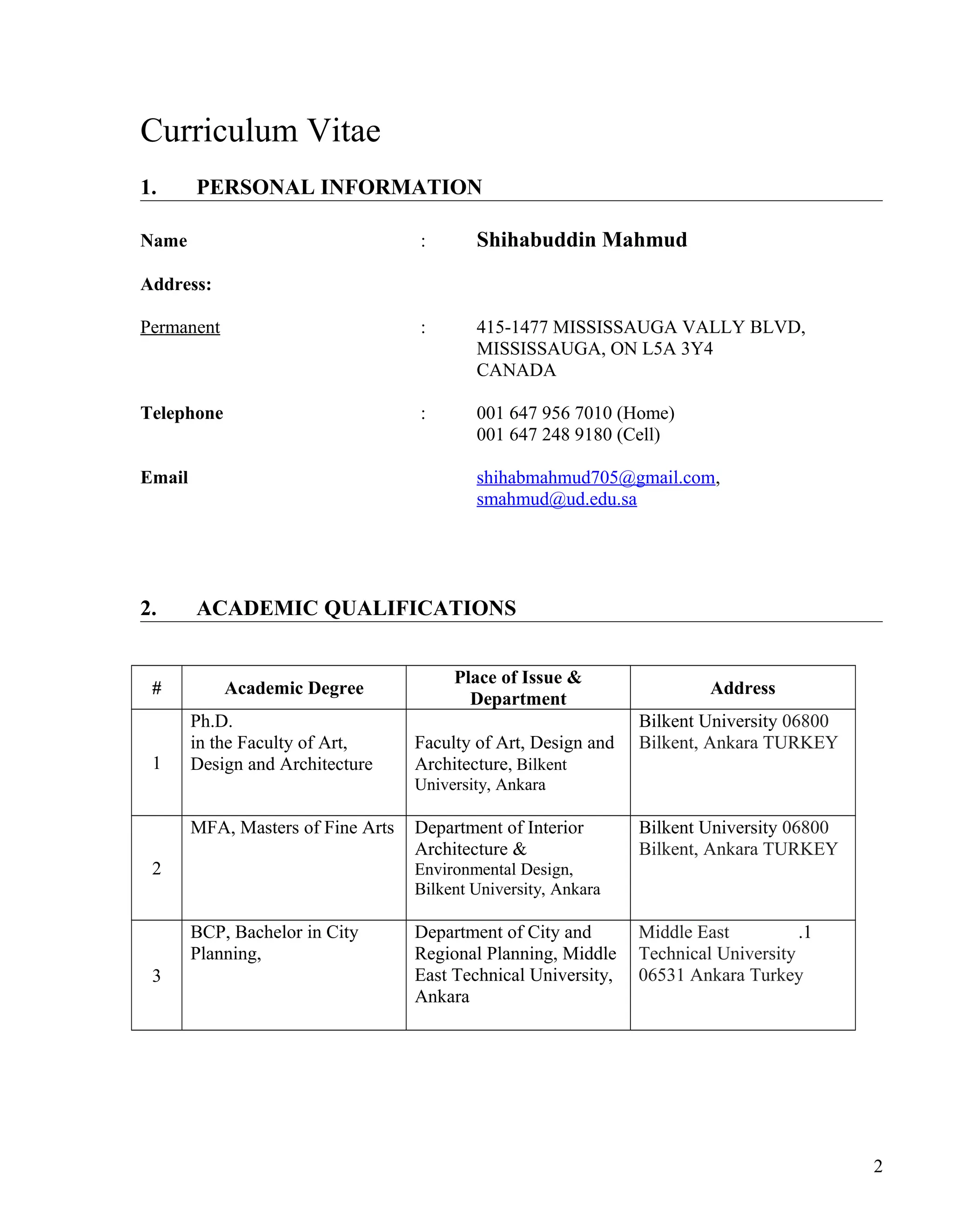 Shihabuddin Mahmud CV Linkendin | DOC | Islam | Religion & Spirituality