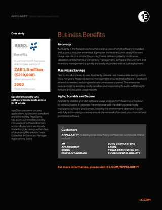 1E AppClarity DataSheet | PDF