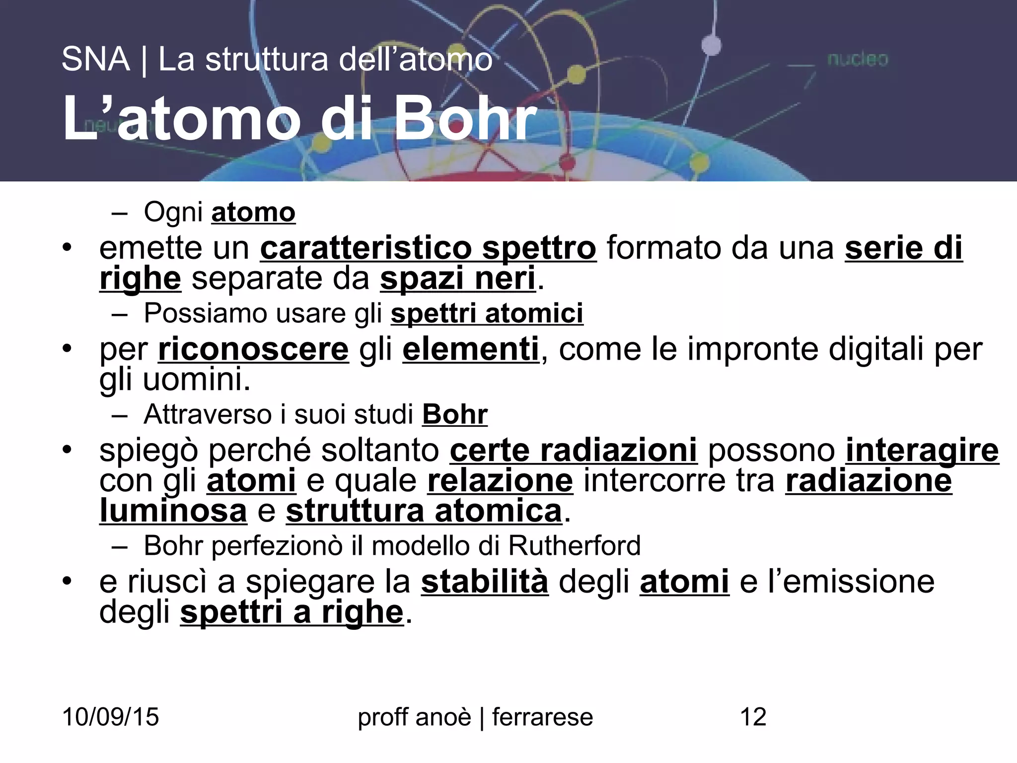 La struttura dell'atomo | PPT