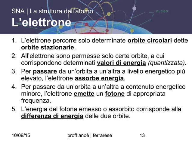 La struttura dell'atomo | PPT | Physics | Science