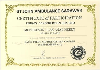Cert.First Aid | PDF | First Aid | Injuries
