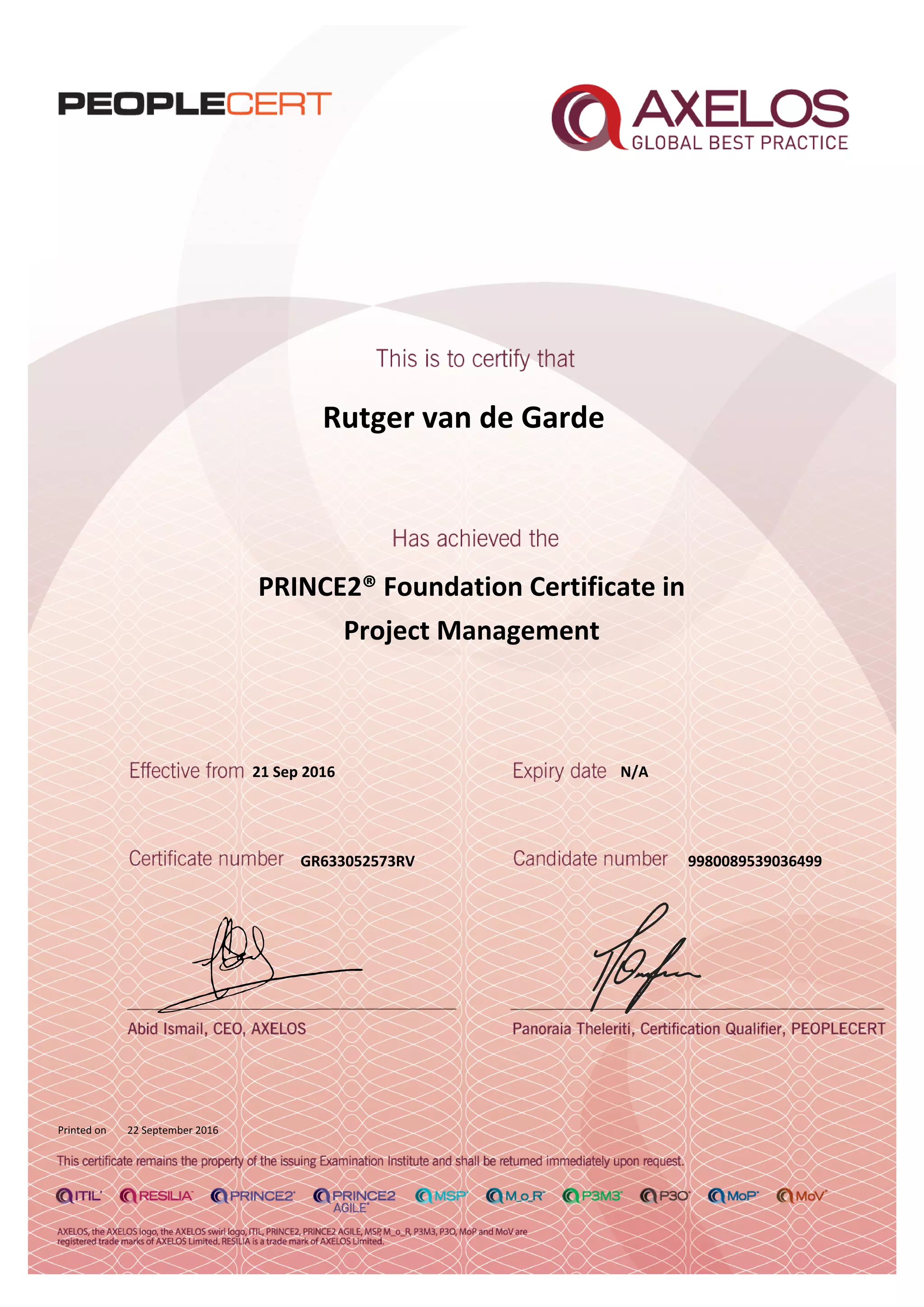 Certificaat P2 Foundation | PDF