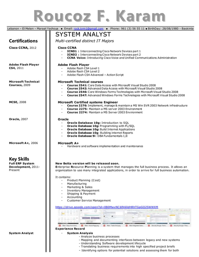 Roucoz Karam CV | PDF