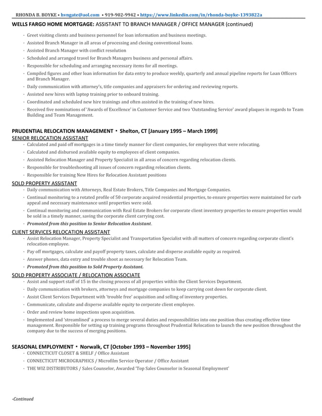 Rhonda Exec Resume | PDF