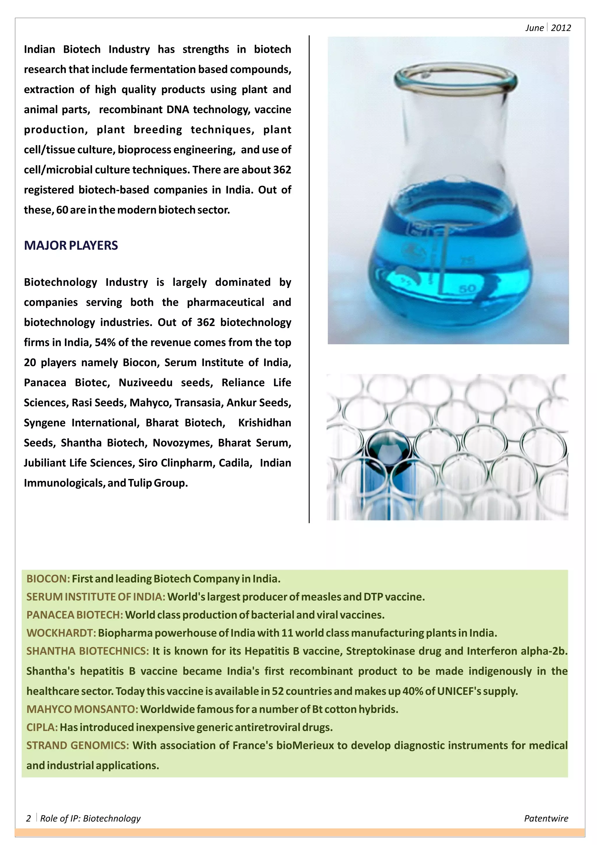 Role of IP in Biotech | PDF