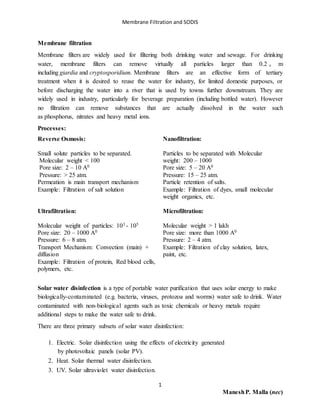 Membrane filtration | PDF