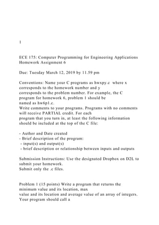1 ECE 175 Computer Programming for Engineering Applica.docx