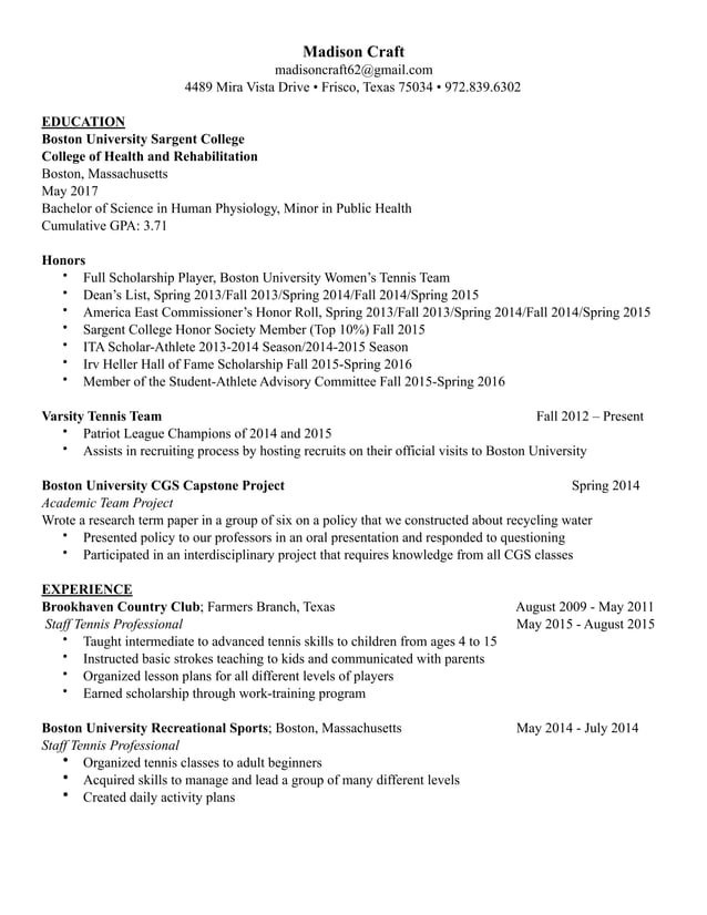 Madison Craft Resume pdf | PDF