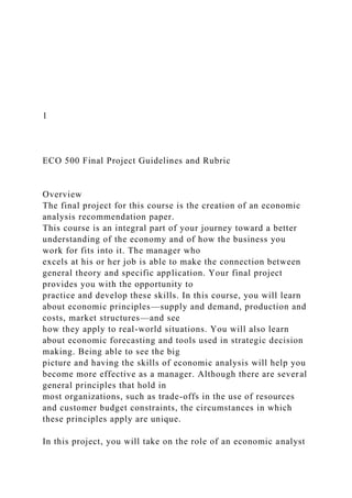 1 ECO 500 Final Project Guidelines and Rubric .docx