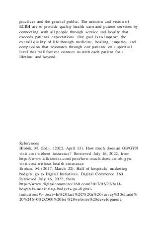 1ECRH & Marketing Mix East Chestnut Regional Healt | DOCX