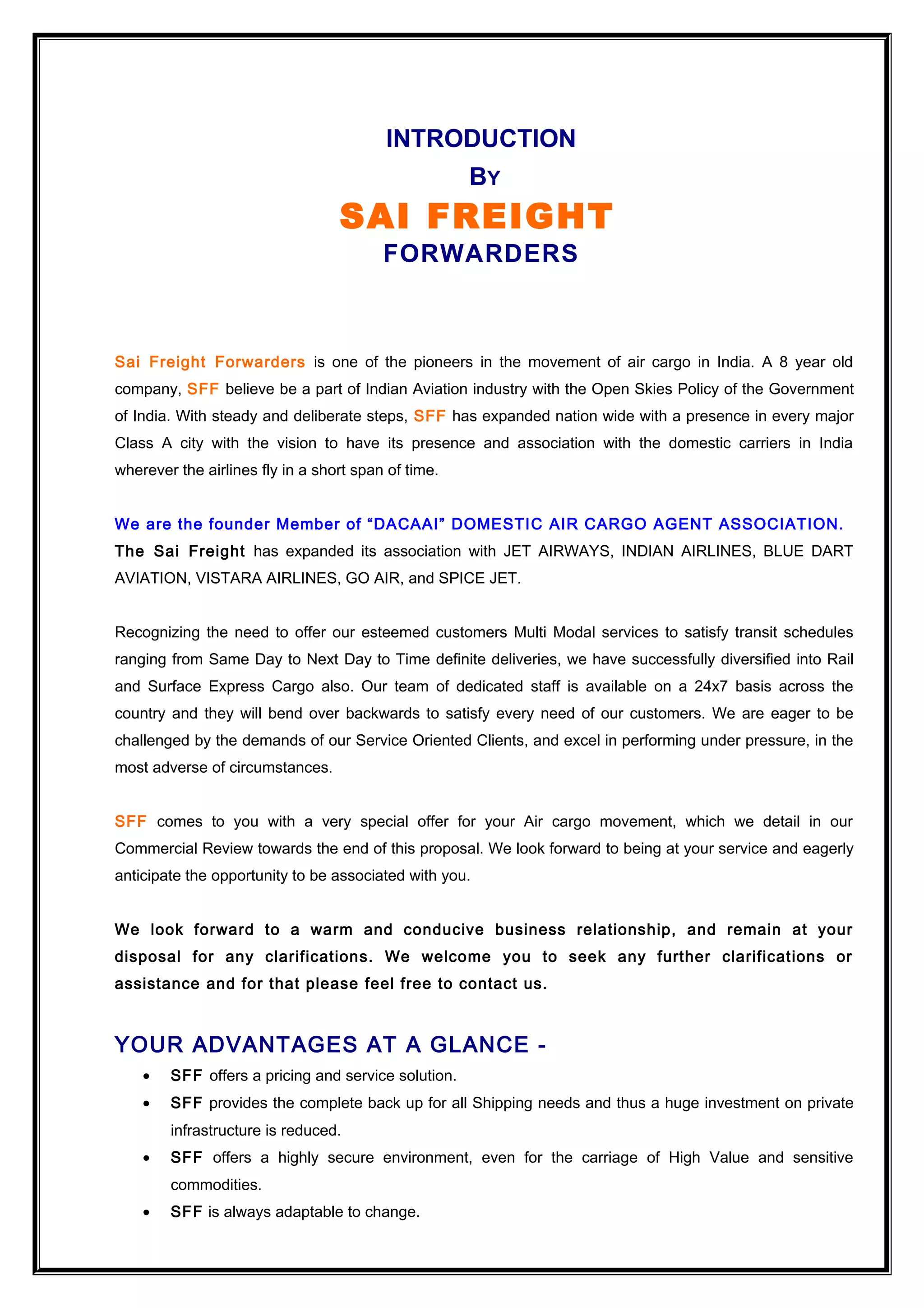 SAI FREIGHT FORWARDERS | DOC
