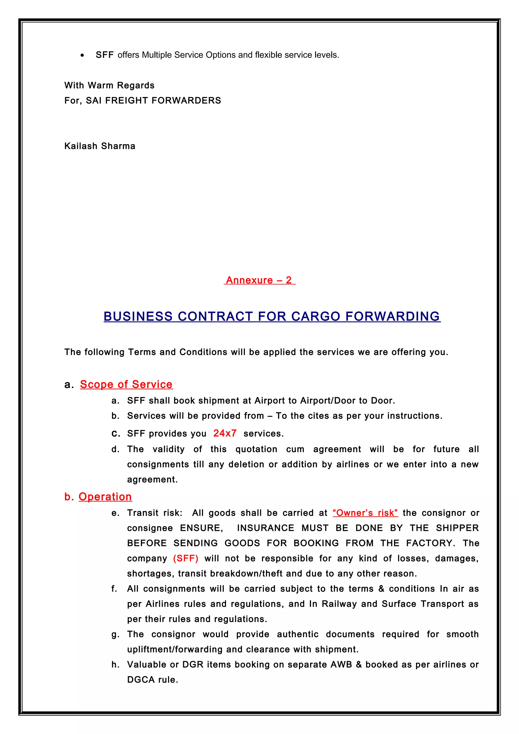 SAI FREIGHT FORWARDERS | DOC