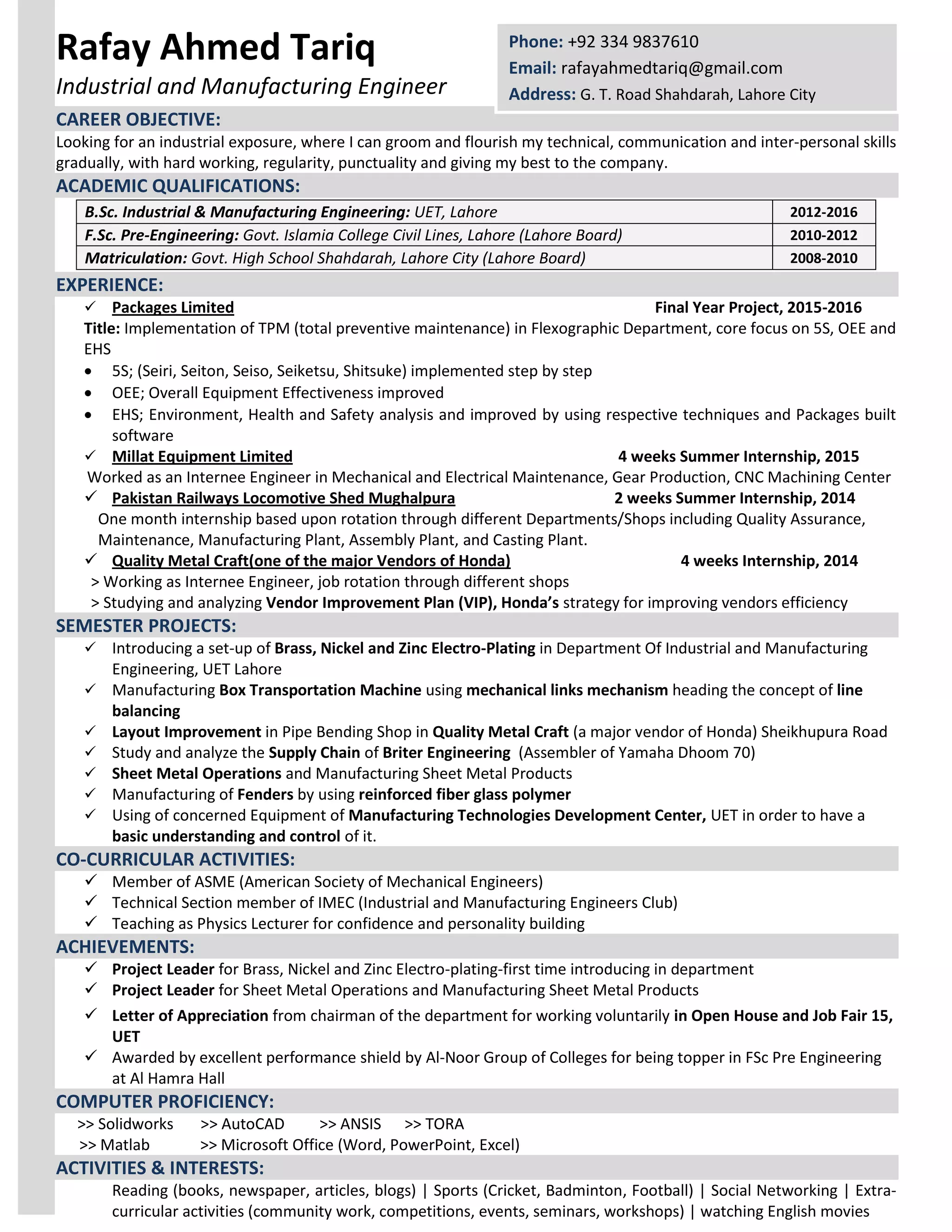 Rafay Ahmed Tariq | PDF