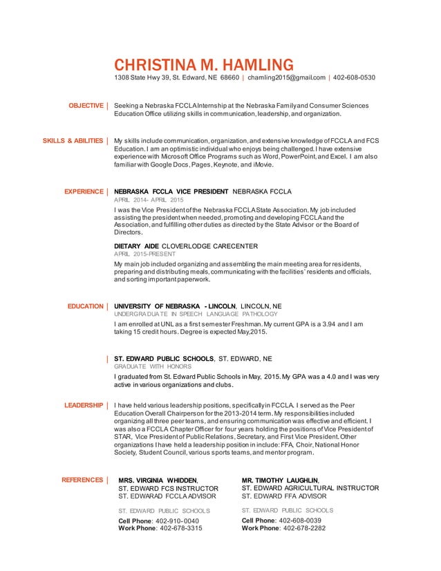 Christina M. Hamling Resume | PDF