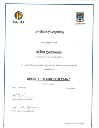 Certificate of Competency | PDF