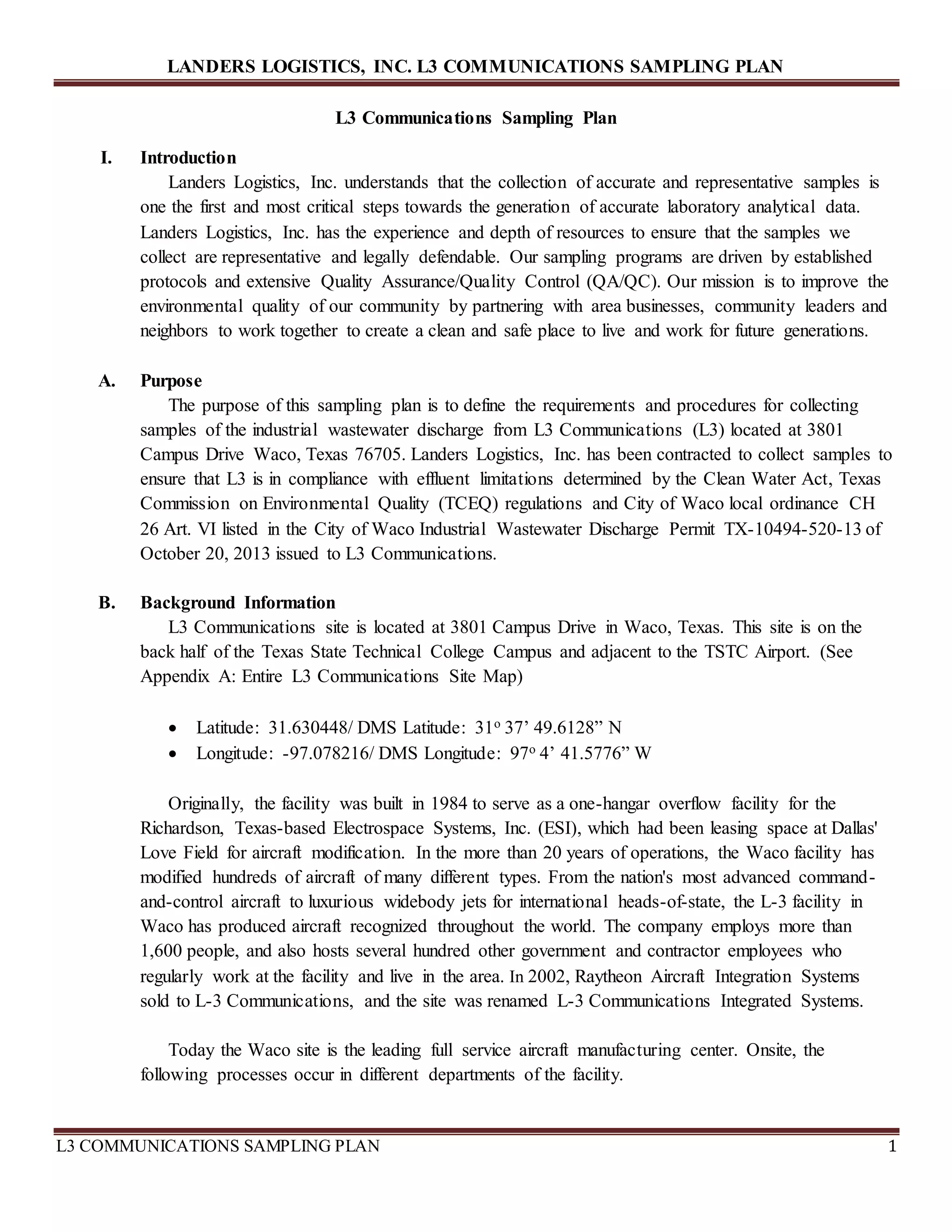 L3 Communications Sampling PlanA | PDF