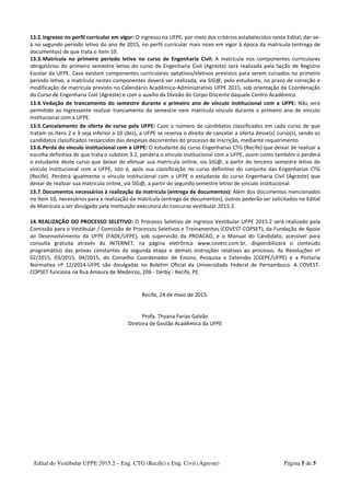 VESTIBULAR UFPE 2015.2 - CTG/ENGENHARIAS | PDF
