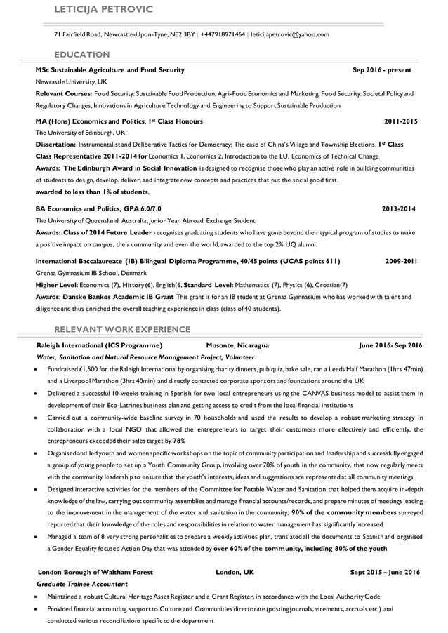 Leticija Petrovic_CV | PDF | Business Administration | Business