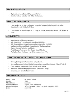 VIBHOR_AGARWAL_resume - Copy | DOC