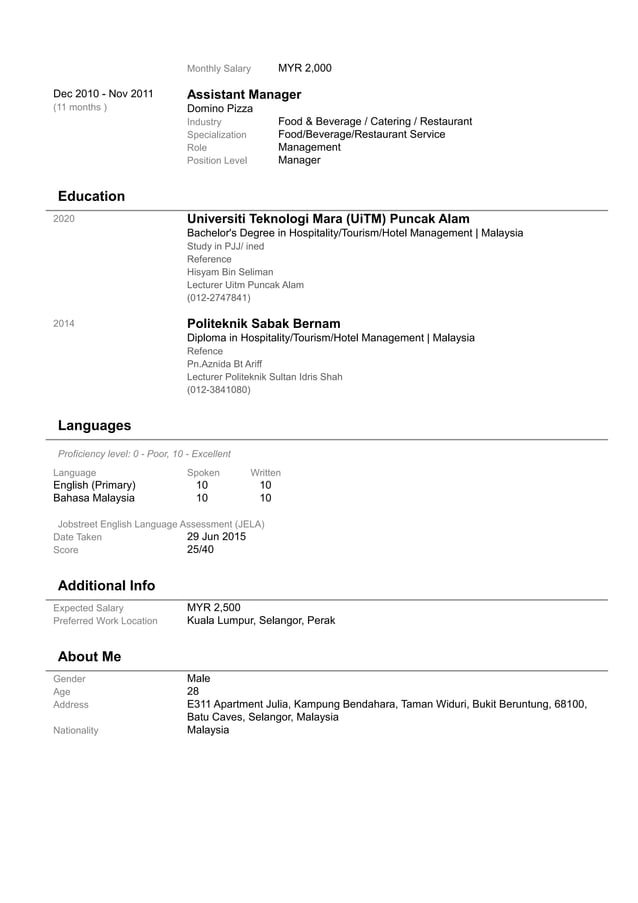 Iskandar Mazlan | DOC | Hospitality Industry | Industries