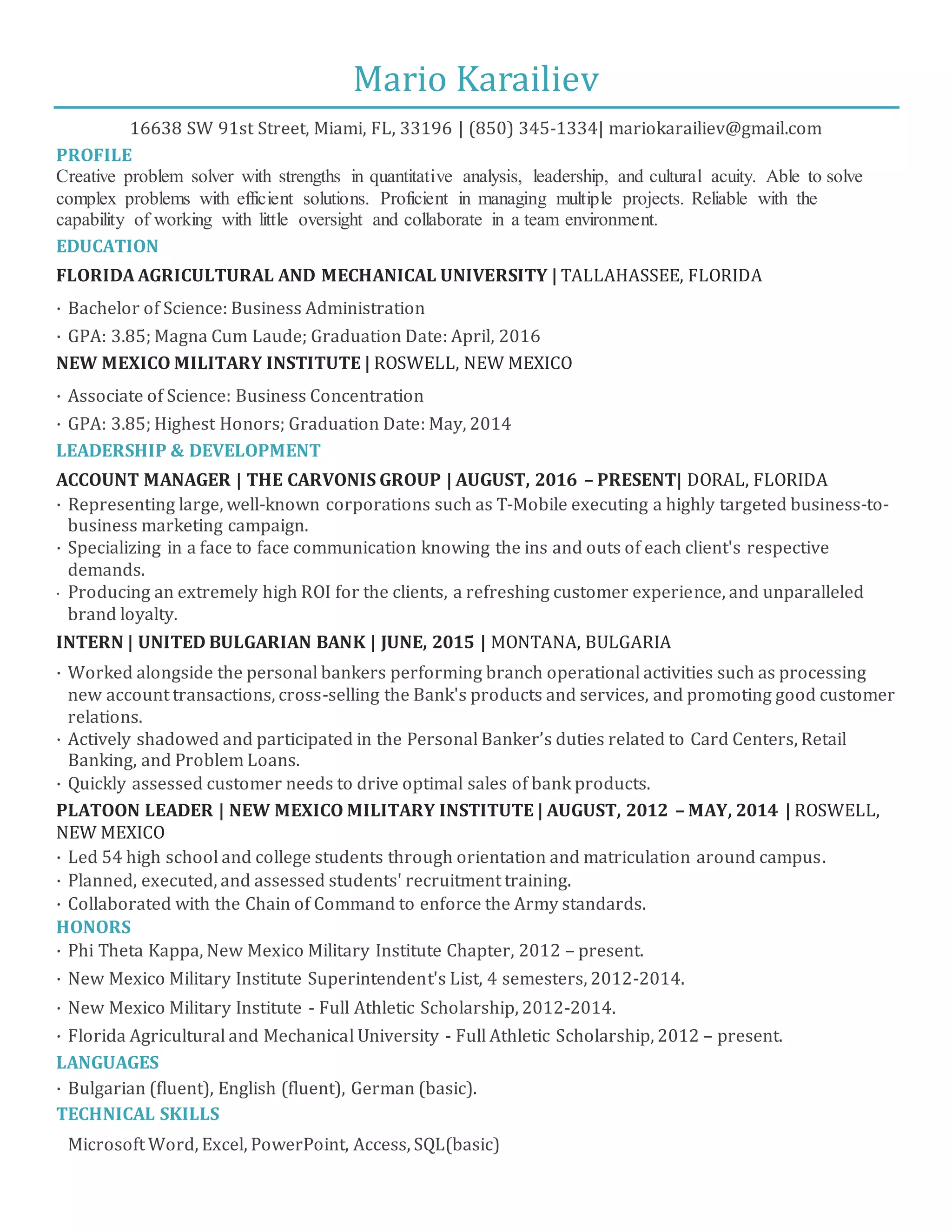Updated Mario Karailiev Resume | DOCX