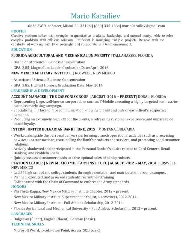 Updated Mario Karailiev Resume | PDF