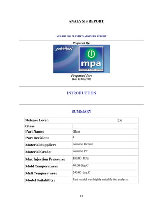 Project Report File of Mouldflow Analysis | PDF