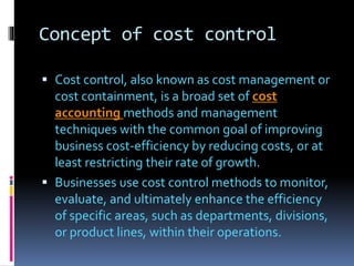 Cost control | PPTX