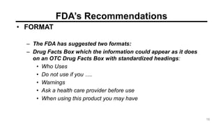 FDA Guidance_Disclosing Risk_Generic | PPT