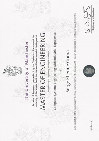 Masters degree Certificate | PDF