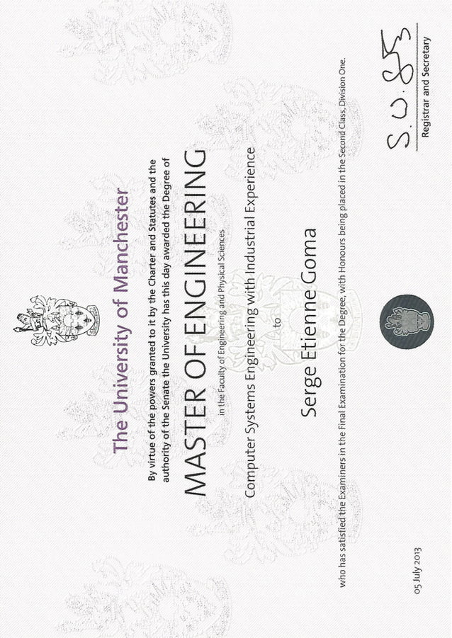 Masters degree Certificate | PDF