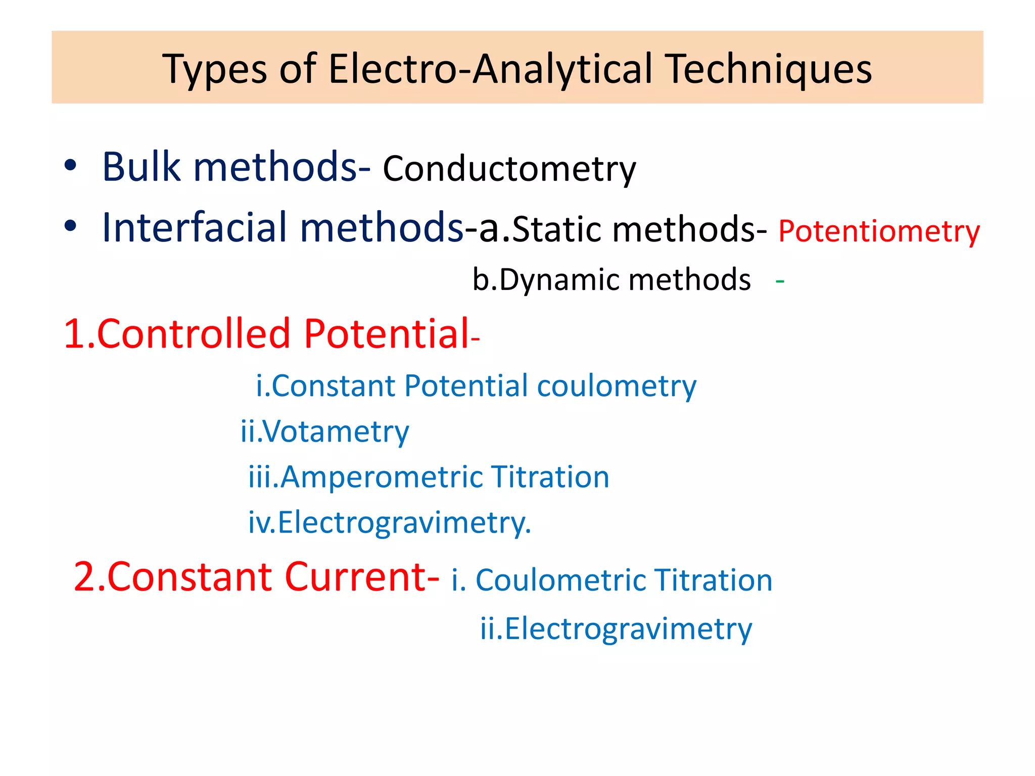 1 electro analytical techniques | PPTX