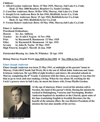 Elmer Joseph Anderson & Erma P Gordon Anderson | PDF