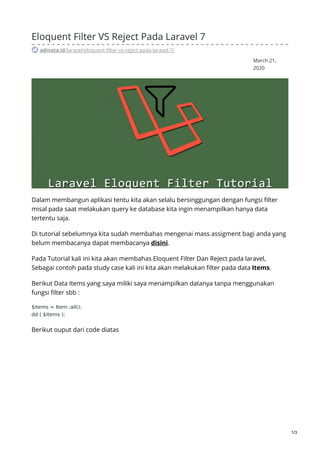 eloquent filter vs reject pada laravel 7 | PDF